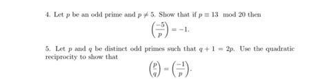 Solved Let P Be An Odd Prime And P Show That If P Chegg Com