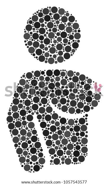Naked Woman Collage Dots Different Sizes Stock Illustration Shutterstock