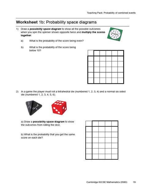 Possibility Diagram And Conditional Pb Pdf Games And Activities
