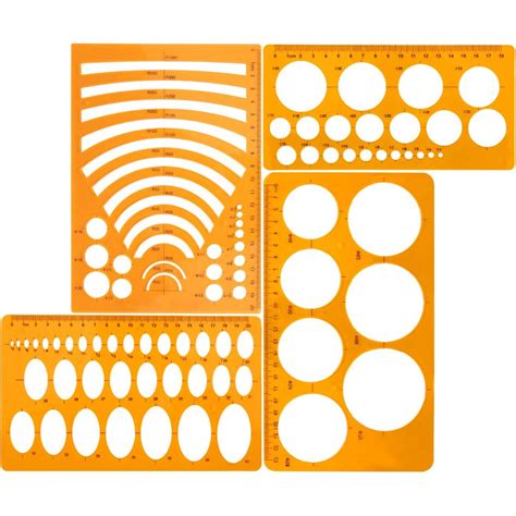 Xrhyy 4 Pcs Orange And Green Template Plastic Rule Grandado