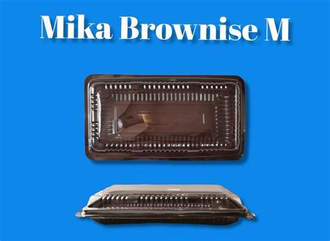 50 Pcs Mika Brownies S M L Mika Tray Sushi Kotak Mika Kue Box Brownies Kecil Sedang Besar