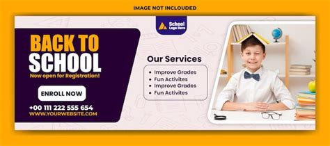 Back To School Ads Promotional Cover Template Design Premium Vector