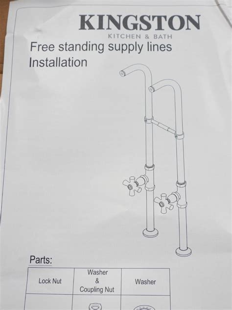 Kingston Brass Free Standing Tub Supply Line With Stop Valves Polished