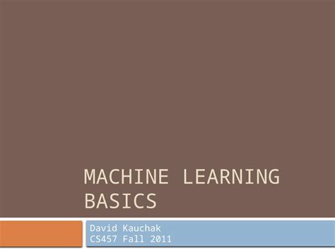 Pptx Machine Learning Basics Dokumentips