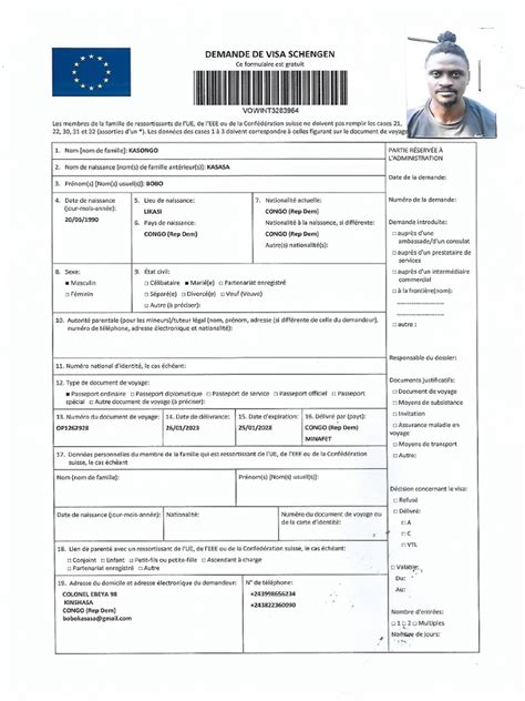 Demande De Visa Pdf