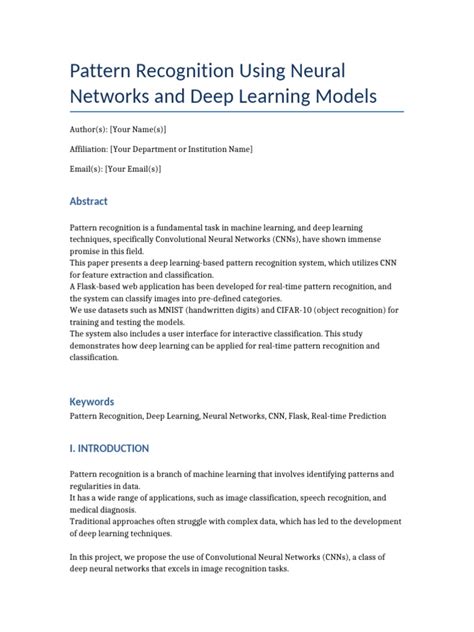 Pattern Recognition Using Deep Learning Pdf Deep Learning Pattern
