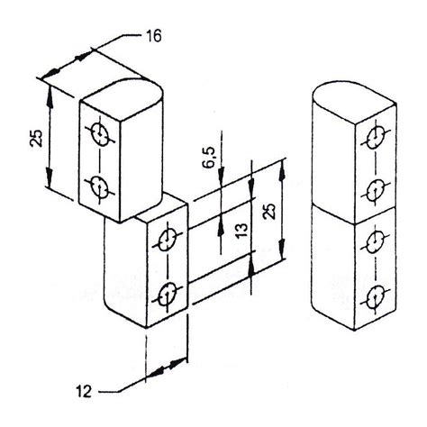 Ss Block Hinge Cw Screws Stainless Steel