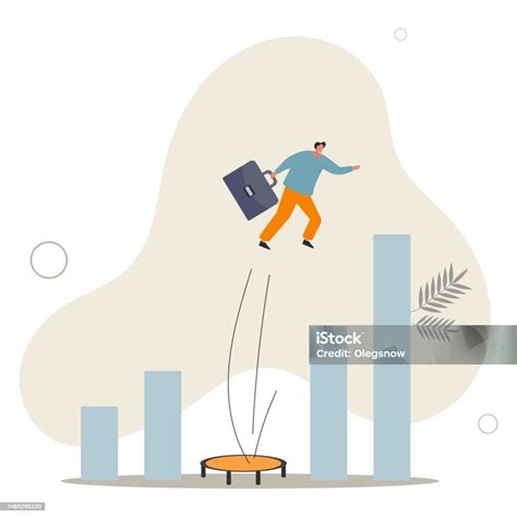 비즈니스 도전 수익 반등 및 경제 위기로부터의 회복 또는 수익 및 이익 성장은 바닥 개념에서 점프합니다flat 벡터 삽화 개선에