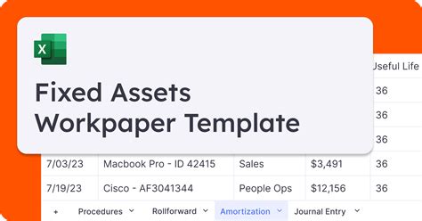 Fixed Asset Workpaper Numeric