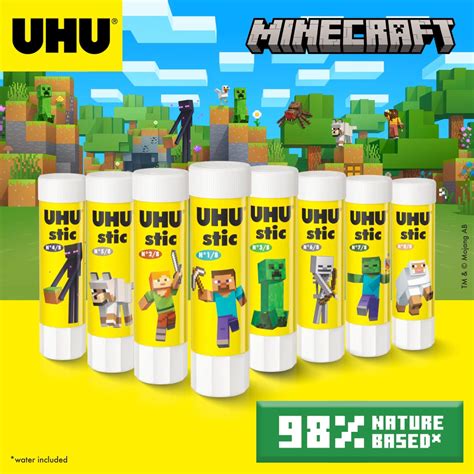 Uhu Minecraft มีให้เลือกสะสมกันได้ถึง 8 ลาย จะปะ จะติด จะประดิษฐ์งานคราฟต์แบบไหนก็ได้ดั่งใจ
