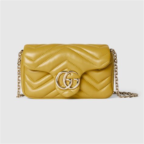 Mini Borsa A Spalla Gg Marmont In Pelle Giallo Senape Gucci® It