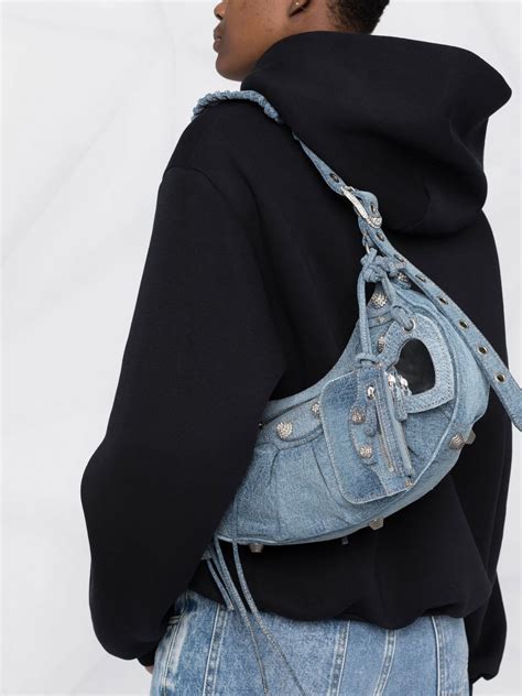 Balenciaga Small Le Cagole Denim Shoulder Bag Shopstyle Fashion