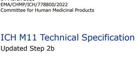 Overview Of Comments Received On Ich M11 Technical Specification During