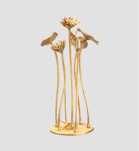 Brass Flower Stand Elegant Home Décor Accent Ritus Meraki Art