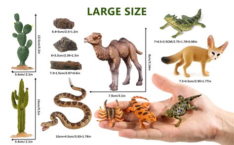 Sienon 32 Piezas De Figuras De Animales Del Desierto Juego De árboles