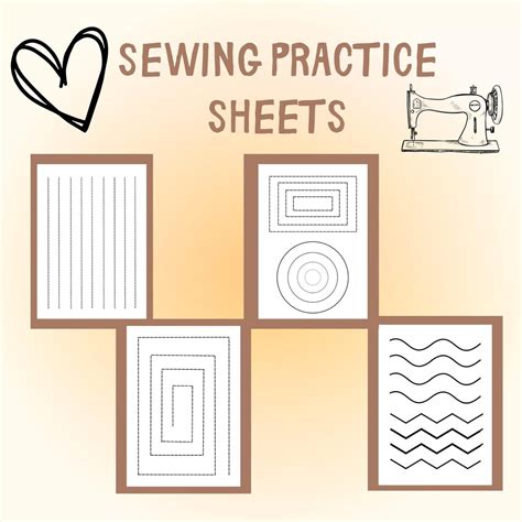 Printable Sewing Practice Worksheets Learn To Sew Practice Sheets Beginners Sewing Templates