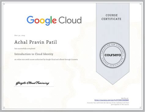 Achal Patil On Linkedin Cloudidentity Courseracourse Continuouslearning