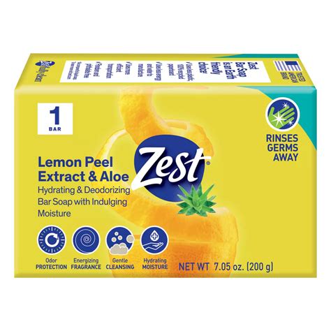 Zest Bar Soap Lemon Peel Extract And Aloe Shop Hand And Bar Soap At H E B