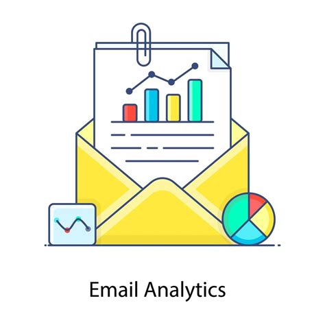 Email Analytics Flat Outline Concept Icon Showing Gather Data For Mail
