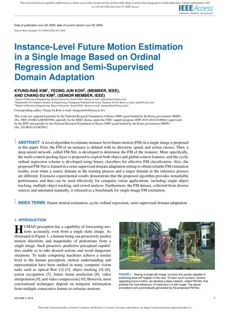 Pdf Instance Level Future Motion Estimation In A Single Image Based On Ordinal Regression And