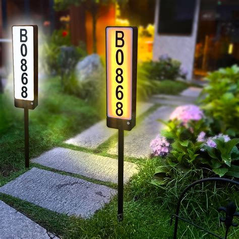 Solar Address Sign Double Side House Numbers For Outside Light Up Led Illuminated