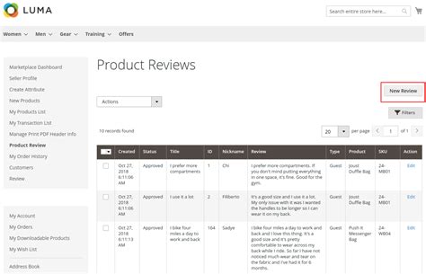 Magento Vendor Product Review
