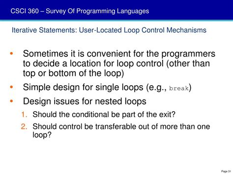 Ppt Csci 360 Survey Of Programming Languages Powerpoint Presentation