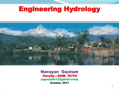 Engineering Hydrology Introduction And Measurements Ppsx