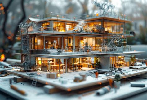 Modern Architecture Is Model For The Construction Of Houses Stock Image