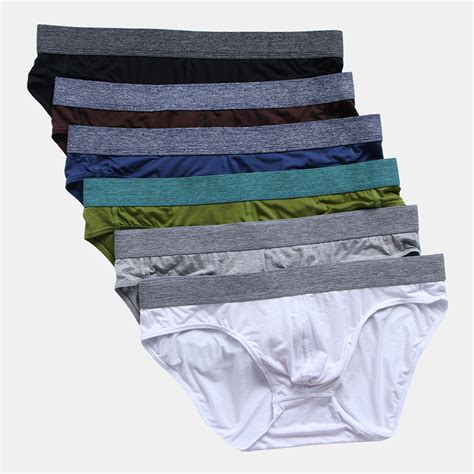Mens Contrast Color Briefs Modal Breathable Low Waist Smooth Underwear