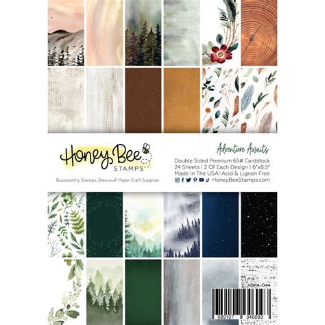 Adventure Awaits Paper Pad 6x85 24 Double Sided Sheets Honey Bee