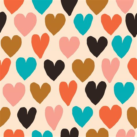Beautiful Seamless Texture With Different Hearts Romantic Vector