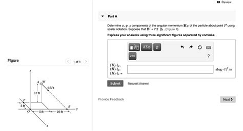 solved reviow part a determine y components of the angular