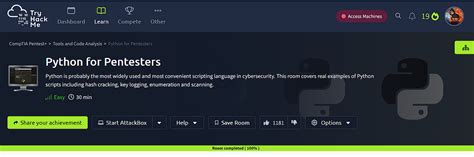 Python For Pentesters — Thm Comptia Pentest By Tredeye Jawstar