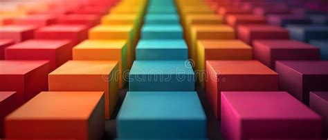 Colorful Cubes In Vibrant Minimalist Array Concept Abstract Photography Minimalist Art
