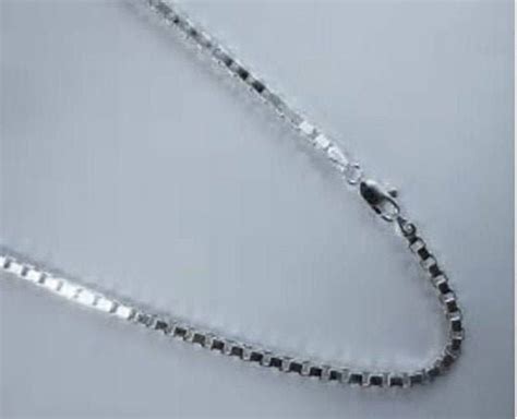 Sterling Silver Box Chain Etsy
