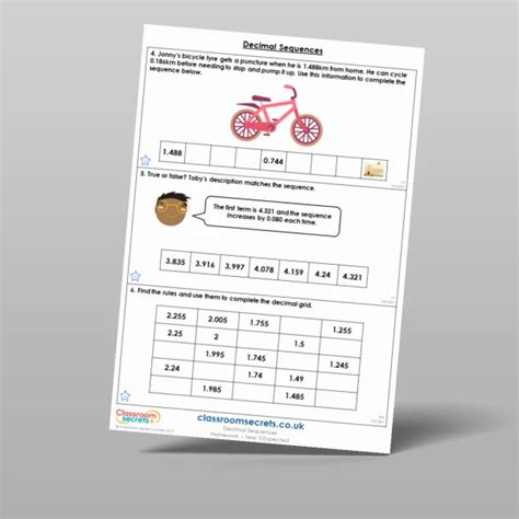 Year 5 Decimal Sequences Homework Resource Classroom Secrets