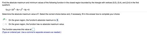 Solved X 15759 If Possible Find The Absolute Maximum And