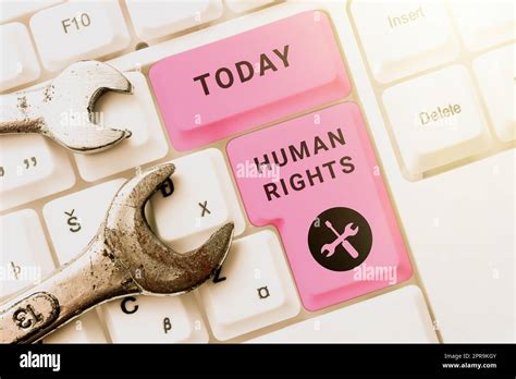 Conceptual Display Human Rights Internet Concept Moral Principles