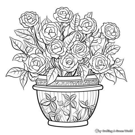 Flower Pot Coloring Pages Free And Printable