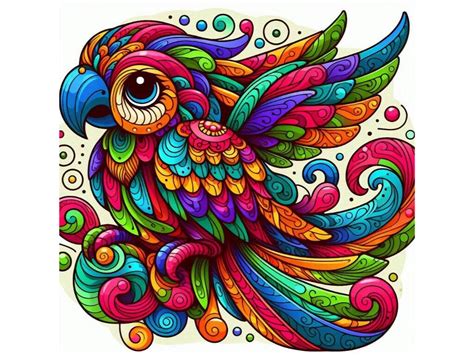 Psychedelic Multi Colored Parrot With S Graphic By Lineart3 · Creative