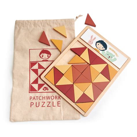 Tender Leaf Toys Wooden Educational Puzzle Patchwork Quilt Game
