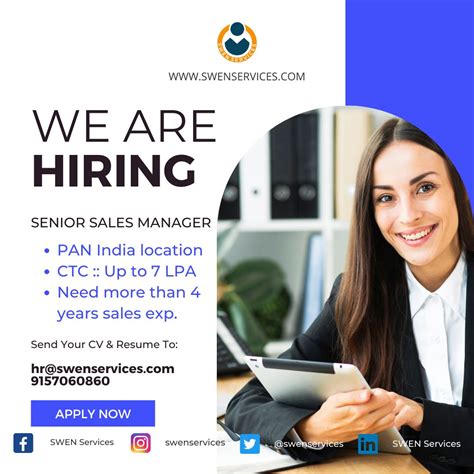 Swen Services On Linkedin Hiringalert Seniormanager Location Ctc
