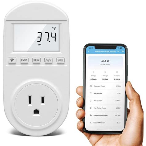 Lukyamzn Wifi Electricity Usage Monitor Plug In Power Meter With Audible Alarm Refrigerator