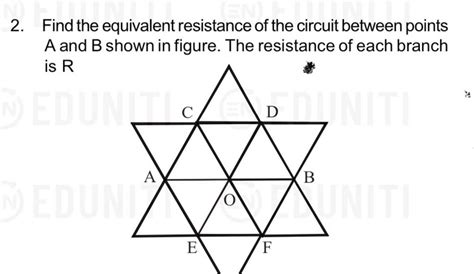 2 Find The Equivalent Resistance Of The Circuit Between Points A And B S