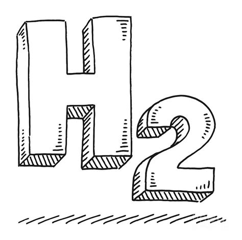 Hydrogen H2 Chemical Symbol Drawing Drawing By Frank Ramspott Fine