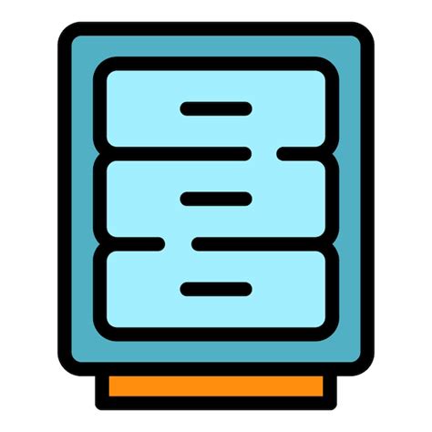 Kunden Daten Schublade Symbol Umriss Kundendaten Schubladen Vektor Symbon Farbe Flach Isoliert