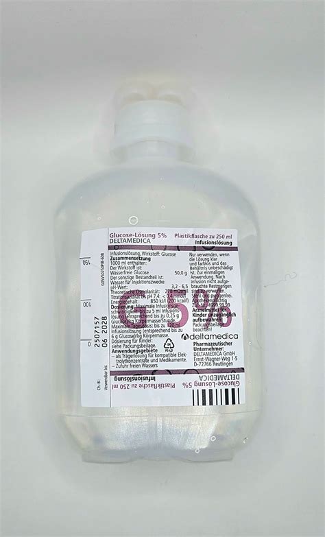 Glucose Solution 5 250ml Drip Bottle