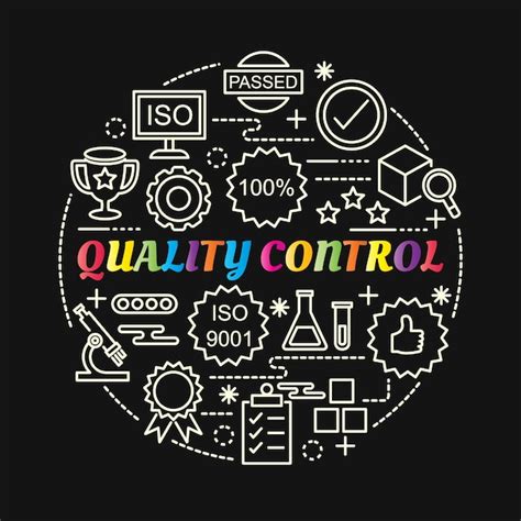 Premium Vector Quality Control Colorful Gradient With Line Icons Set