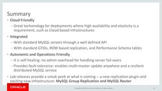 MySQL Group Replication An Overview PPT